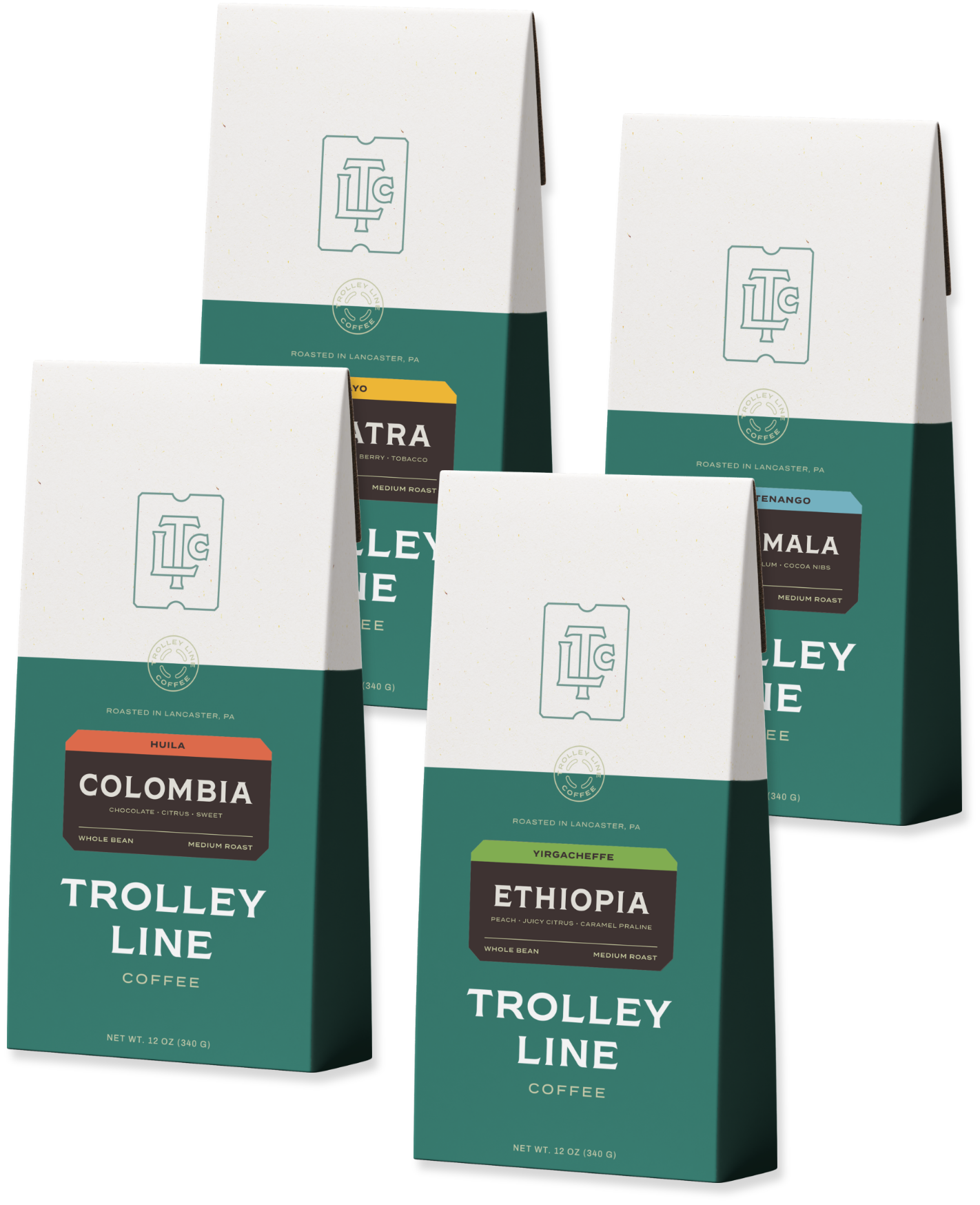 Four-Pack of Medium Roast Coffees | Trolley Line Coffee